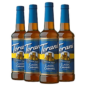 Torani Sugar Free Syrup, Classic Caramel, 25.4 Oz, Pack of 4