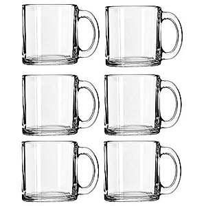Libbey Crystal Coffee Mug Warm Beverage Mugs Set of (13 oz) (6)