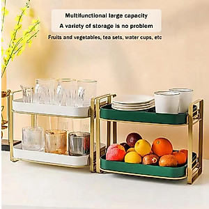 2-tier Kitchen Cup shelf ,Dish and Bowl Storage organizater, Water cup glass cup coffee cup mug cup Stemware cup storage rack,Cupboard Cabinet Countertop tray Household vegetable drain rack (white)