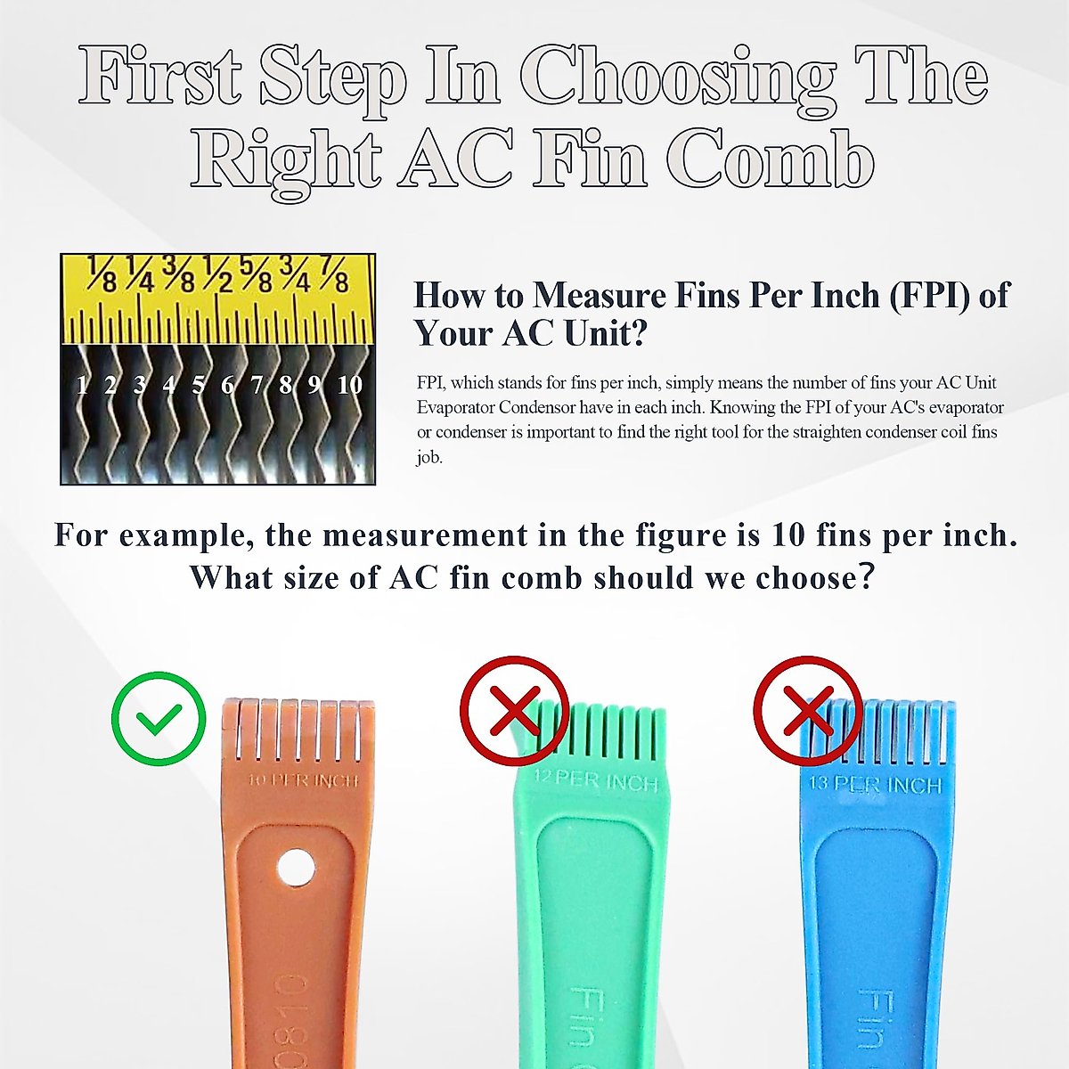 FCR6 Fin Comb Tool Set for Straighten A/C Evaporator Condensor Coils by prime&swift