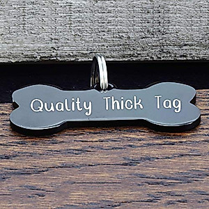 Ultra Joys Stainless Steel Pet ID Tag Dog Name Tags Personalized Front and Back Engraving, Customized Dog Tags and Cat Tags, Optional Engraved on Both Sides, Bone Tag with Mountain Design, Large