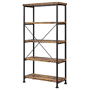 Coaster Home Furnishings Bookcase, Antique Nutmeg and Black