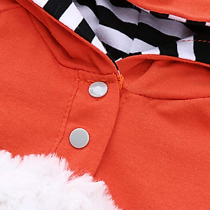 Infant Toddler Baby Boy Girl Hooded Romper Bodysuit Long Sleeve 3D Cartoon Fox Jumpsuit Outfits Set