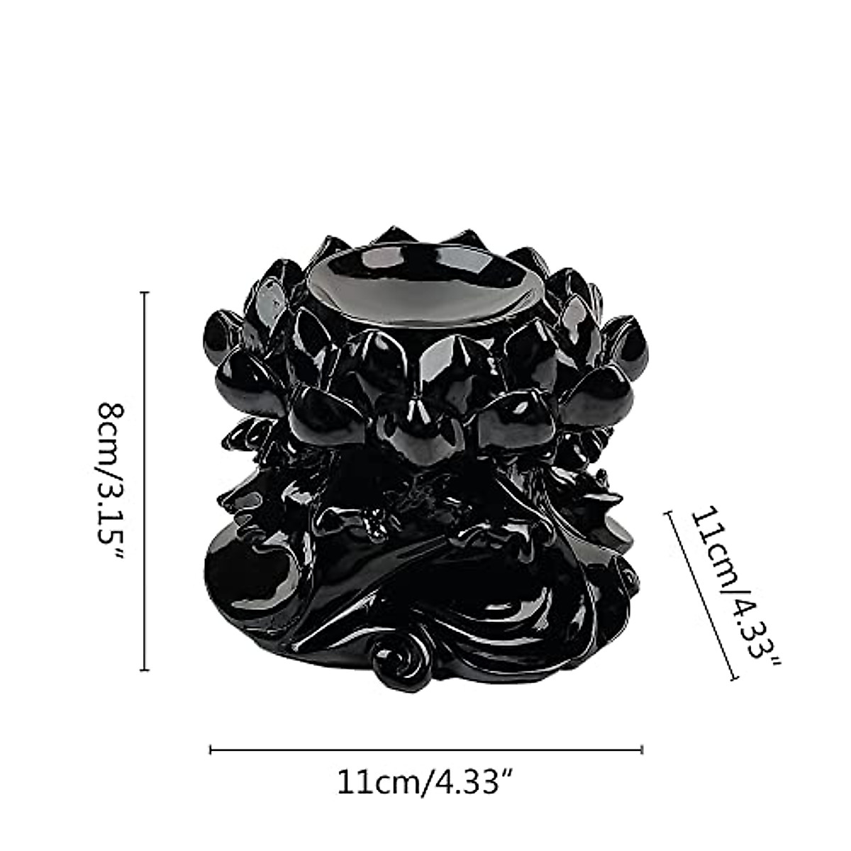 OmyLens Large Lotus Crystal Ball Stand Sphere Display, Natural Healing Feng Shui Glass Orb Holder Base Statue Decoration, for 80mm-150mm Sphere