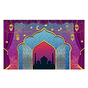 Funnytree Arabian Nights Moroccan Party Photography Backdrop for Birthday Magic Genie Indian Luxurious Background Photobooth