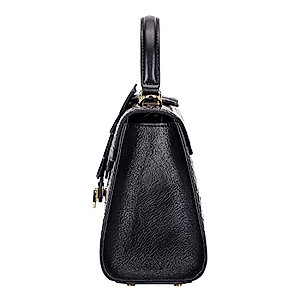 PIJUSHI Designer Handbags for Women Crocodile Leather Crossbody Satchel Bag with Butterfly(66297 Black)