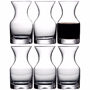 NUTRIUPS Mini Carafe Mini Individual Wine Carafe Single Serving Glass Wine Carafes Set Glass Mini Carafe Decanters Small Individual Wine Decanter (Set of 6 8.5oz)