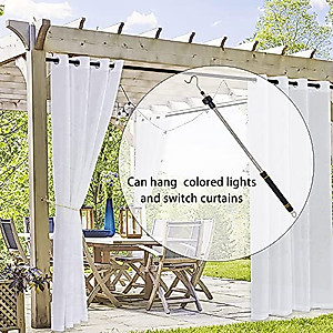 Greeily Clothes Hanger Reaching Hook Telescopic Adjustment clothes hook pole Light and can Extend from 37" to 65" with 4.7 "Hook and Sponge Handle.