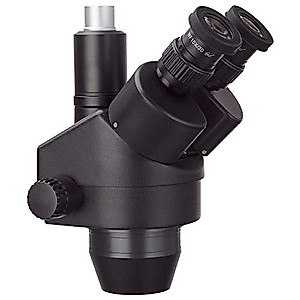 AmScope 7X-45X Black Trinocular Zoom Stereo Microscope Simul-Focal Head