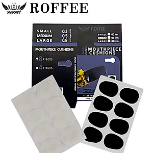 ROFFEE Alto/Tenor Saxophone Mouthpiece Cushions Patches Pads,2 Packs 0.5mm (8 PCS black&8 PCS White)…