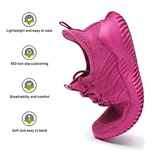 Womens Ladies Walking Running Shoes Slip On Lightweight Casual Tennis Sneakers Girls Kids Zapatos de Mujer Rose