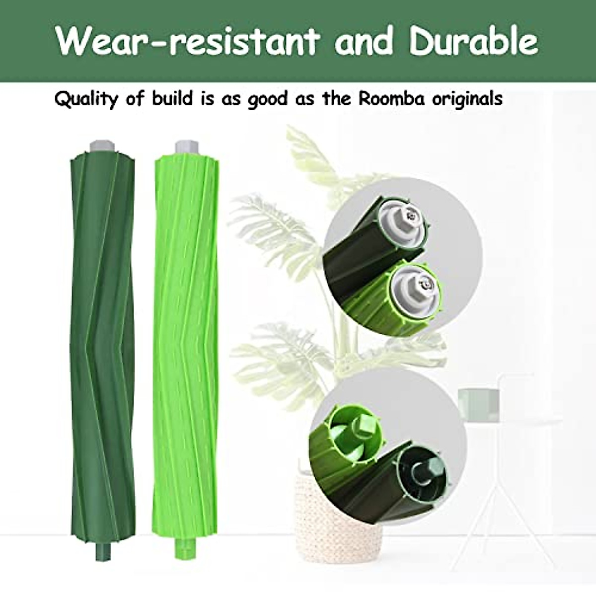 ROBBEAR 1 Set Replacement Roller Brushes Compatible with iRobot Roomba J & I & E Series J7 J7+ i3 i3+ i4 i4+ i6 i6+ i7 i7+ i8 i8+Plus E5 E6 Robotics Vacuum Cleaner Accessories Replacement Parts