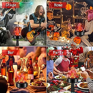 3D Fake Fire USB Rechargeable Fake Campfire, Portable Fake Fire Light Electric Fake Flame Light Fake Flame Lamp, Campfire Electric Campfire Halloween Christmas Party Decorations for Bar Stage Home