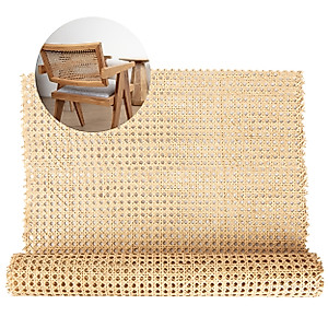 Cane Webbing Roll 24" Wide - Open Mesh Rattan Roll - Woven Cane Material Rattan Fabric Sheets Open Weave Wicker Material for Chair Caning Kit, DIY Supplies, Furniture Repair, Replacement Kit (2'x6')