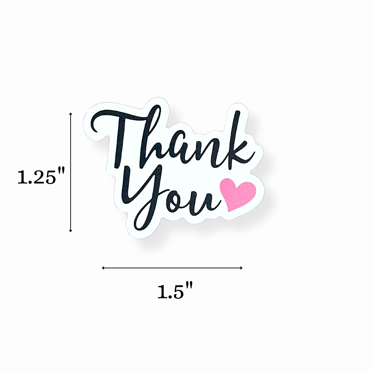 Thank You Stickers - Roll of 500 Labels with Pink Hearts - Cute Mailing Envelope Seals -Small Business Shipping Supplies - Packaging Orders with Poly Mailers and Boxes