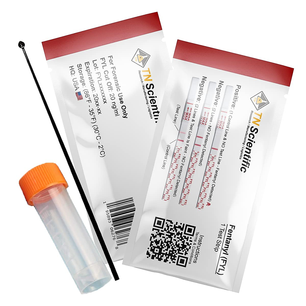TN Scientific - Fentanyl Drug Test Strip [2 Pack] - Powder, Liquid, & Urinalysis Testing Forensic Kit
