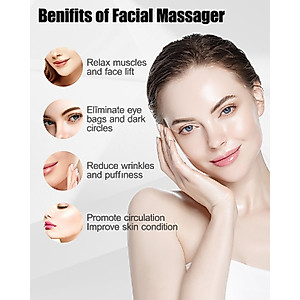 Winyoung Microcurrent Facial Device, Microcurrent Face Massager Roller, 4D Facial Massager Beauty Skin Care Tool for Face Eye Neck, Gifts for Women