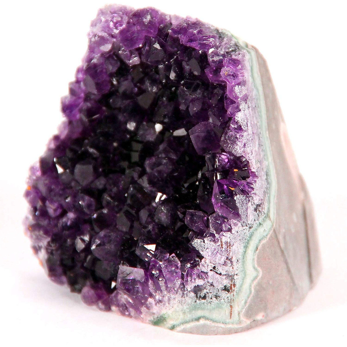 1 to 1.5 pounds of beautiful deep Purple Crystals Geode from Uruguay. + Free Bonus 3 inch Selenite Wand. Premium Purple Amethyst Crystal GEODE Cluster. Natural Healing crystals.