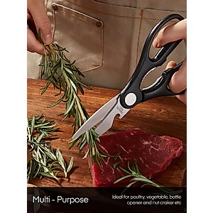 Knife Block Set, FOHERE 14 Pieces Razor-Sharp Self Sharpening Knife Set, High Carbon Stainless Steel Waved Pattern Knife Set with Block, Rust & Stain Resistant Kitchen Knives and Triple Riveted Handle