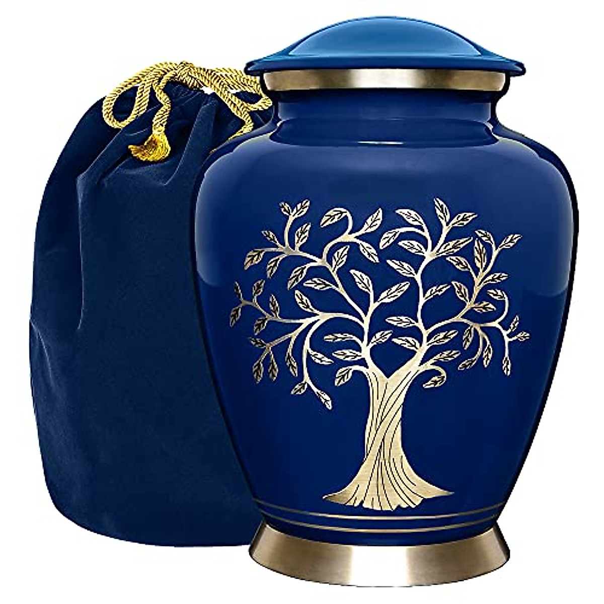 Trupoint Memorials Cremation Urns for Human Ashes - Decorative Urns, Urns for Human Ashes Female & Male, Urns for Ashes Adult Female, Funeral Urns - Blue, Large