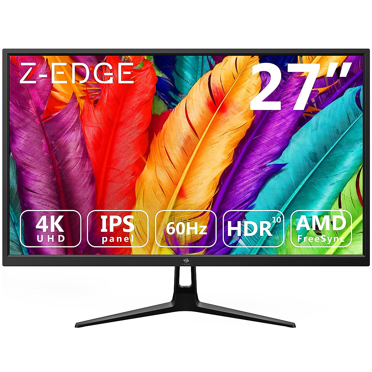 Z-Edge 27-inch Gaming Monitor Ultra HD 4K, 60Hz Refresh Rate, 3840x2160 IPS LED Monitor, 300 cd/m², HDMIx2+DPx1, U27P4K FreeSync Technology