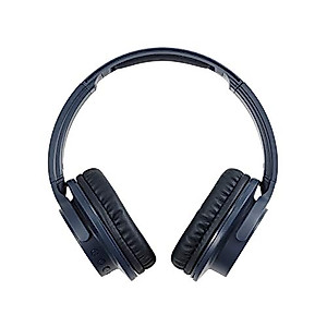Audio-Technica ATH-ANC500BTNV QuietPoint Wireless Active Noise-Cancelling Headphones, Navy
