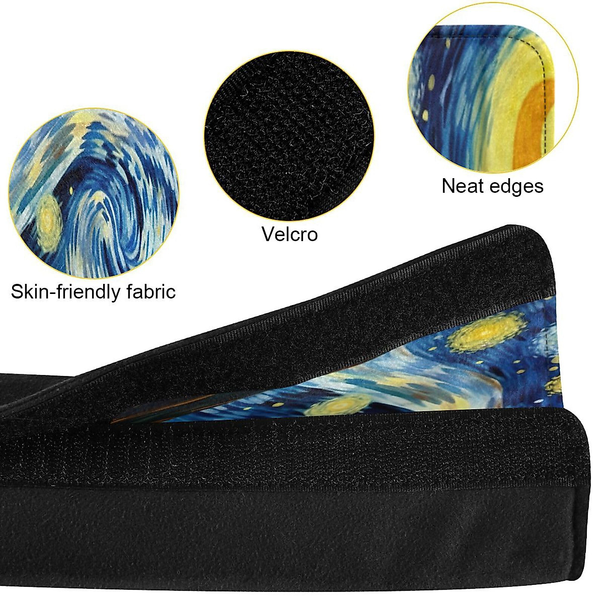 xigua Van Gogh Starry Night Car Seat Neck Cover, Soft Breathable Car Seat Strap Cover for Baby Kids Boys Girls, Seat Belt Covers for Car Seats, Pushchair, Stroller 2PCS