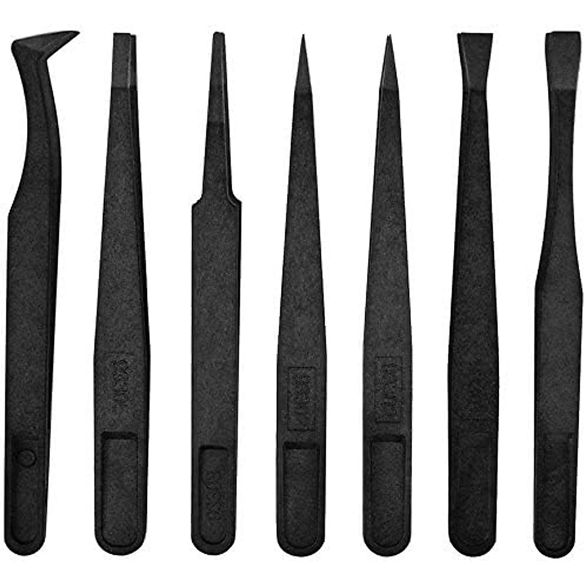 7pcs Precision Anti-static Tweezers, Marrywindix Plastic Tweezers for Electronics Jewelry-making Repairing