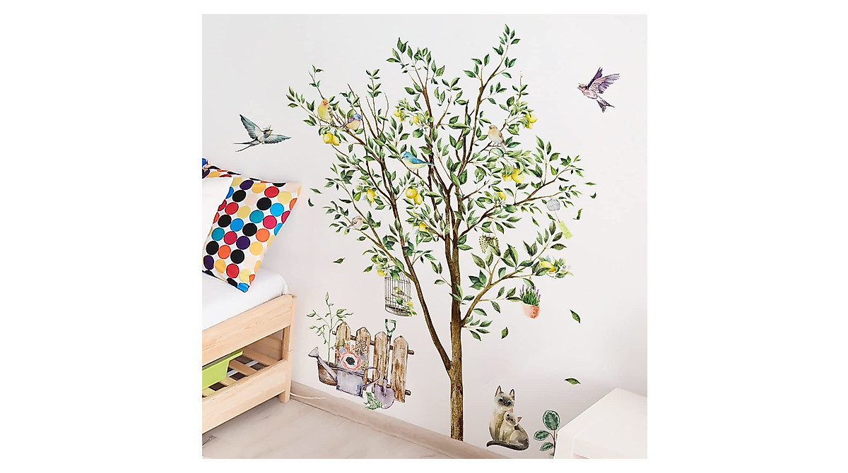 Pinenjoy Lemon Tree Wall Decal for Living Room & Nursery