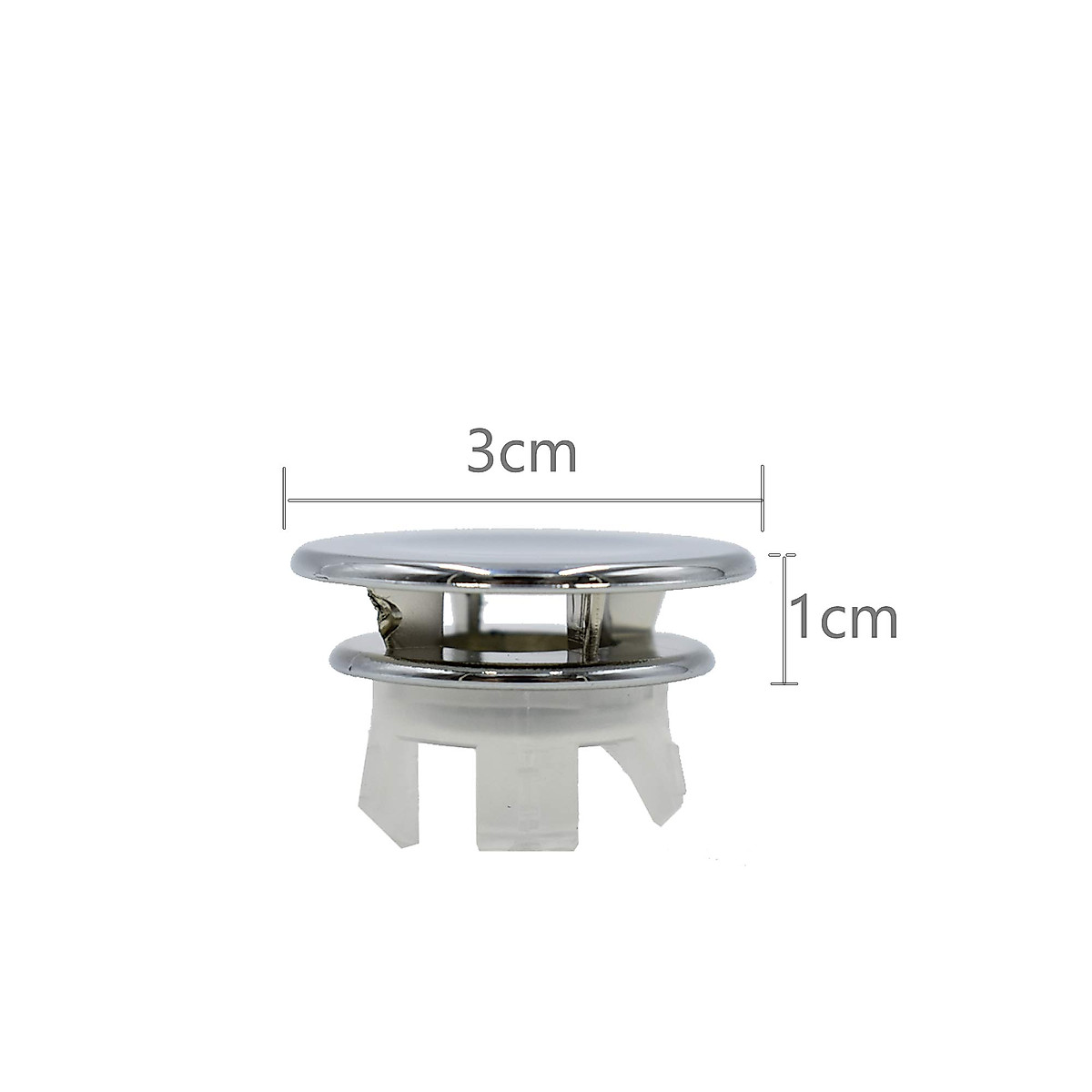 4 Pack Bathroom Basin Sink Round Tidy Trim Chrome Round Overflow Cover Rings Hole Replacement Ceramic Pots for Home,Sink,Bathroom,Kitchen