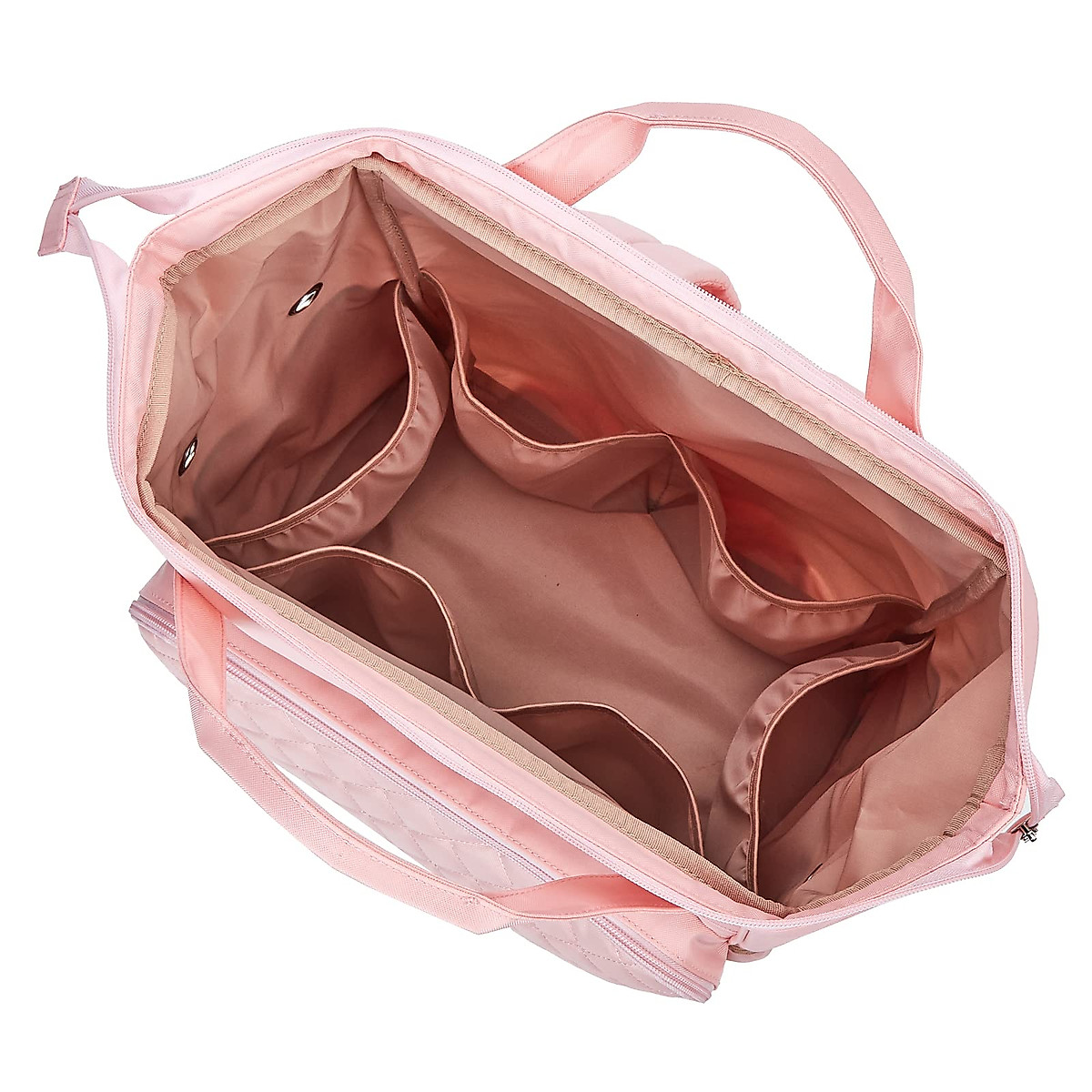 HOMEST Knitting Bag Backpack, Crochet Storage Organizer, Large Yarn Holder with Custom Front Pocket for Crochet Accessories and Supplies, Pink