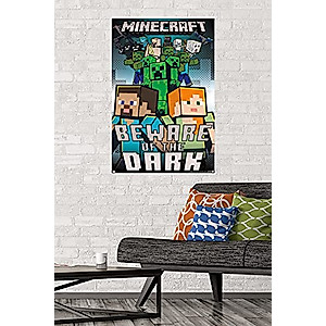 Trends International Minecraft-Beware of The Dark Wall Poster, 22.375" x 34", Unframed Version