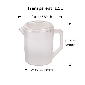 HERF Polycarbonate Plastic Water Pitcher Pot Jug 1.5L Transparent …