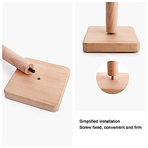 Dicunoy 3 Pack Wood Paper Towel Holder, Farmhouse Countertop Paper Towel Holder, Tissue Roll Stand Rack Paper Hanger Organizer for Kitchen, Bathroom, Living Room, Bedroom, Scrunchies Holder Stand