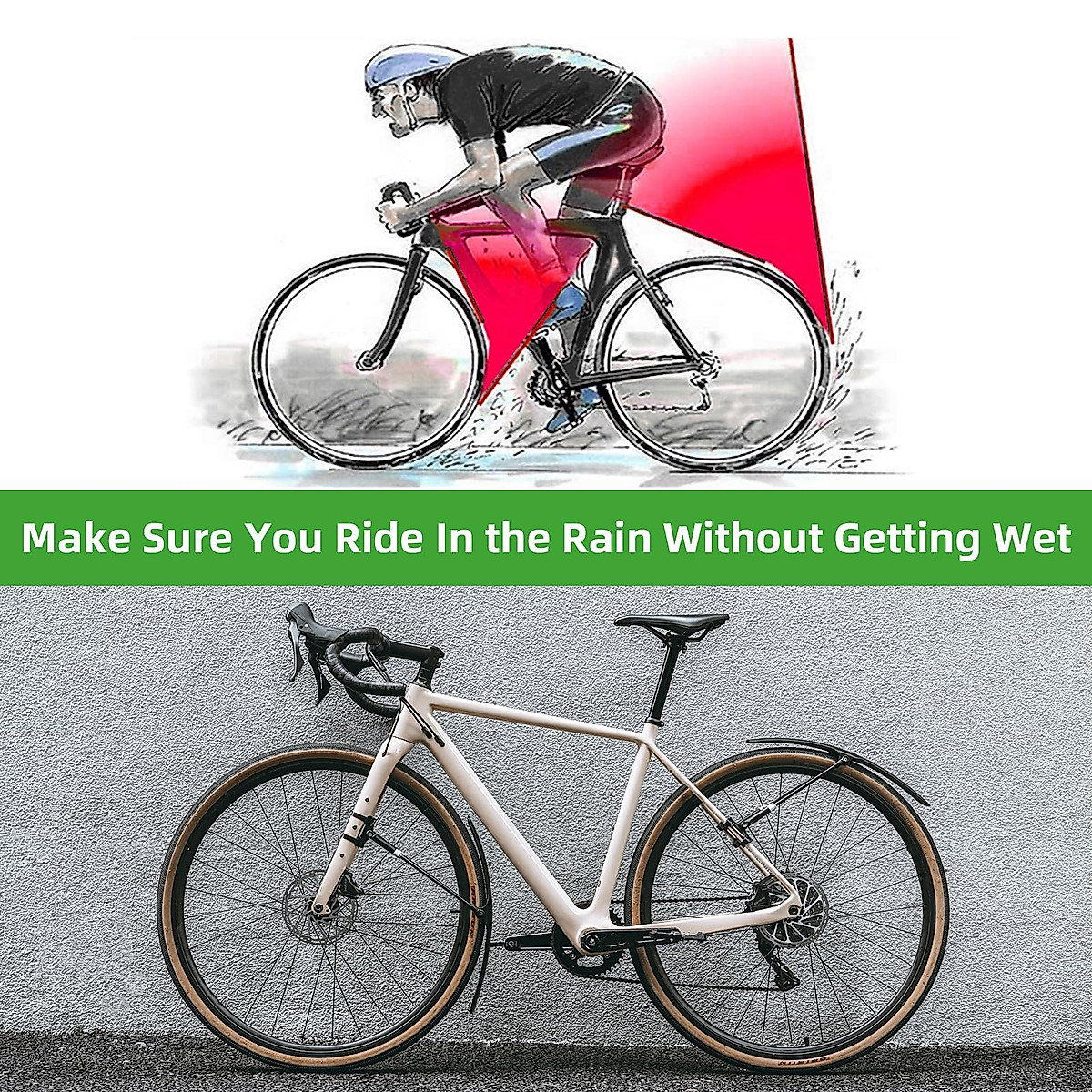 ROCKBROS Road Bike Fender - Quick Release Lightweight Road Bicycle Fender for 700C Bikes - Adjustable and Easy to Install Rear Or Front Bike Mud Guard