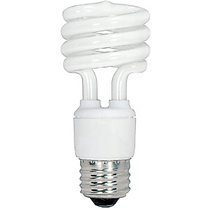 Satco S6235 Mini Spiral Compact Flourescent Light Bulb 13W 2700K Warm White CFL 4/PK