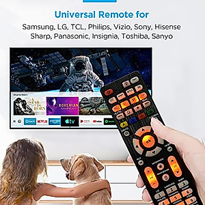 Universal TV Remote Control with Light-Up-Button for LG, Samsung, TCL, Philips, Vizio, Sony, Sharp, Panasonic, Sanyo, Insignia, Toshiba and Other Brands LCD LED 3D HDTV Smart TV Backlit Remote