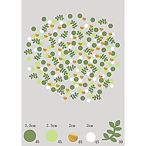 Greenery Gold Eucalyptus Confetti Baby Shower Sage Green Gold Scatter Table Decoration Country Nature-Theme Party Bridal Shower Party Wedding Classroom Nursery Decor Supplies 210 Pcs