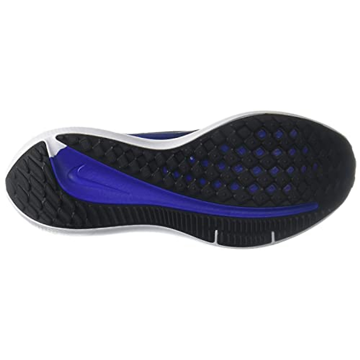 Nike Men's Air Winflo 9 Sneaker, Black White Old Royal Racer Blue, 11