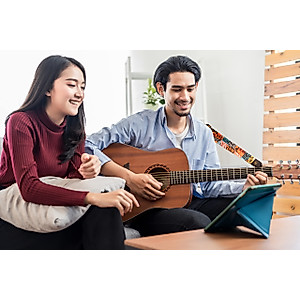 Speedee Music Embroidered Guitar Strap Kit - 1 US Map Camo Design Guitar Strap, 3 Guitar Picks, 2 Strap Locks, 1 Button Headstock Adaptor, and More - Strap Gift Set for Acoustic, Electric Guitars