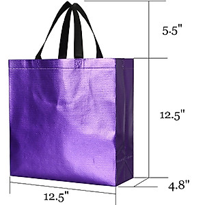 Tosnail 20 Packs Large Reusable Gift Bags with Handles, Purple Party Favor Bags, Shopping Tote Bag, Goodie Bags Present Bag for Weddings, Birthdays, Party, Event - Purple