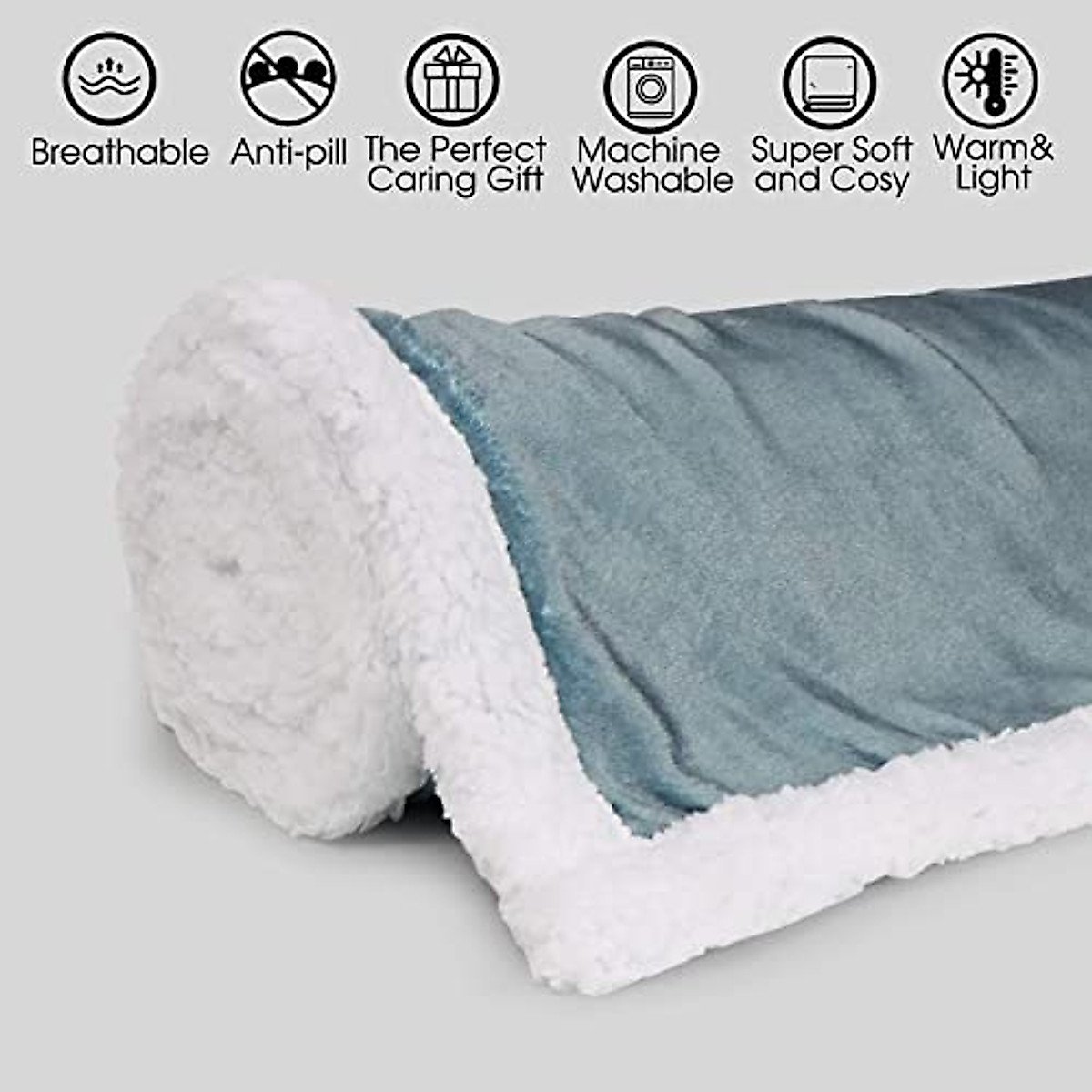 BLANKIEBLISS Grandma Blanket (Gray) - Gifts for Grandma for Birthday, Mothers Day - Grandma Gifts from Grandchildren - Best Grandma Gifts (Sherpa Fleece)