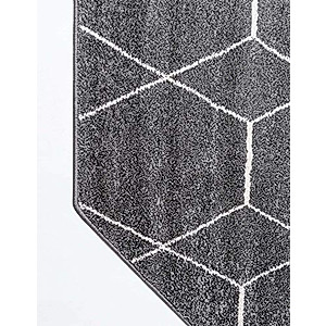 Unique Loom Trellis Frieze Collection Area Rug - Geometric (5' Octagon, Dark Gray/ Ivory)