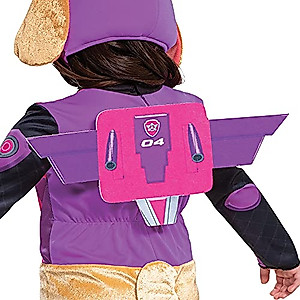 Paw Patrol Skye Costume Hat and Jumpsuit for Girls, Paw Patrol Movie Character Outfit with Badge, Classic Toddler Size Medium (3T-4T) Multicolored