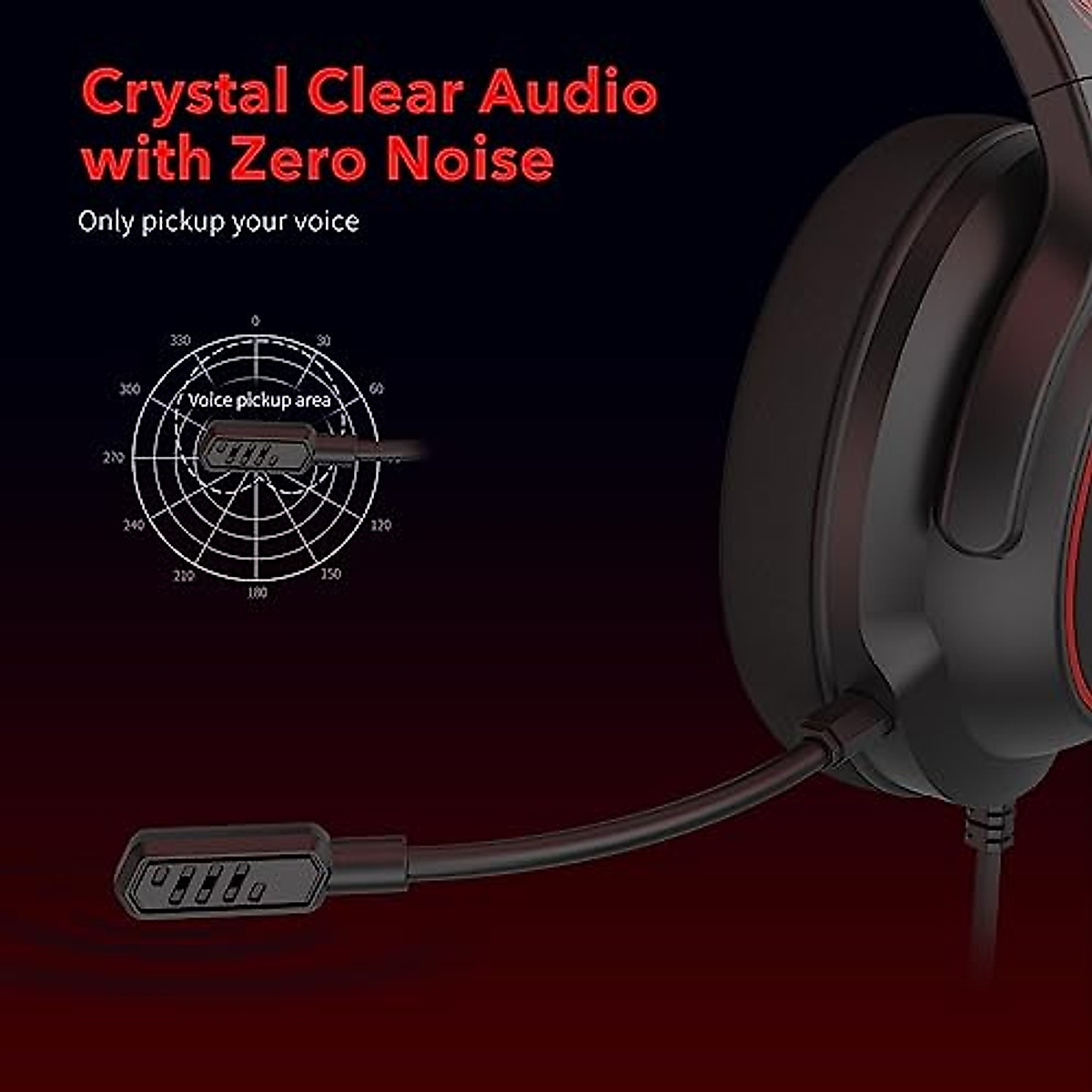 NUBWO N20 Gaming Headset with Mic - Compatible with PS5, Xbox One, Nintendo Switch Lite, PC, Laptop, and Mac, Over Ear Headphones with Noise Cancelling Microphone