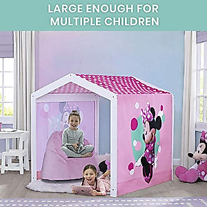 Disney Minnie Mouse Indoor Playhouse with Fabric Tent for Boys and Girls by Delta Children, Great Sleep or Play Area for Kids - Fits Toddler Bed - Greenguard Gold Certified