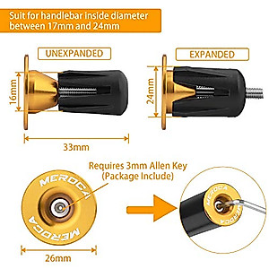 Awpeye 6 Pairs Aluminum Bar End Plugs Handlebar End Plugs Handlebar Caps with Installation Tool for Most Bicycle, Mountain Bike, Road Bike, MTB, BMX(Black/Red/Gold/Blue)