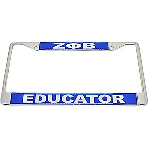 Zeta Phi Beta Educator Domed License Plate Frame [Silver - Car/Truck]