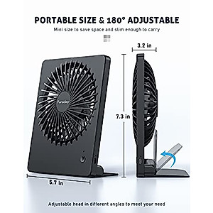 FARADAY Small Table Fans Bundle USB Desk Fans Personal Fan Ultra Quiet For Home Bedroom Office Desktop, 3 Speeds, Black