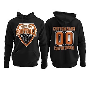 Custom Football Hoodie, Personalized Football Hoodie, Custom Game Day Hoodie, Football Spirit Wear Hoodie, Custom Football Team Hoodie (HOT PINK)